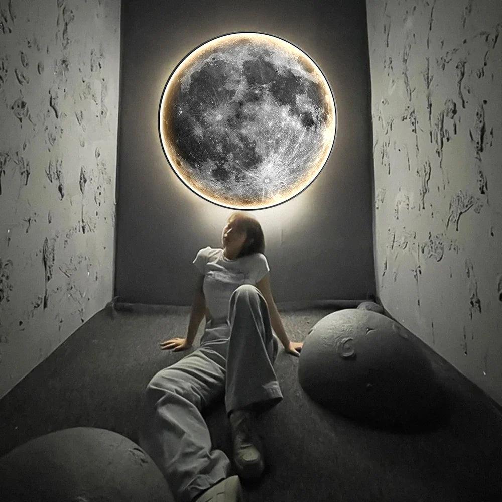 LED Moon Wall Light - Moonvera - Soft Glow Lamp - Bedroom Wall Decor